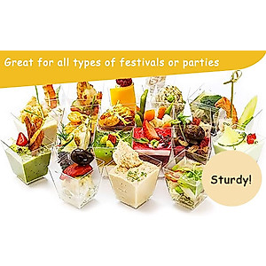 BEGA HOME Dessert Cups - 3oz 50 Cups - Great for Parfaits, Pudding, Yogurt, & Mini Treats - Small Clear Plastic Cups - Yogurt Parfait Cups