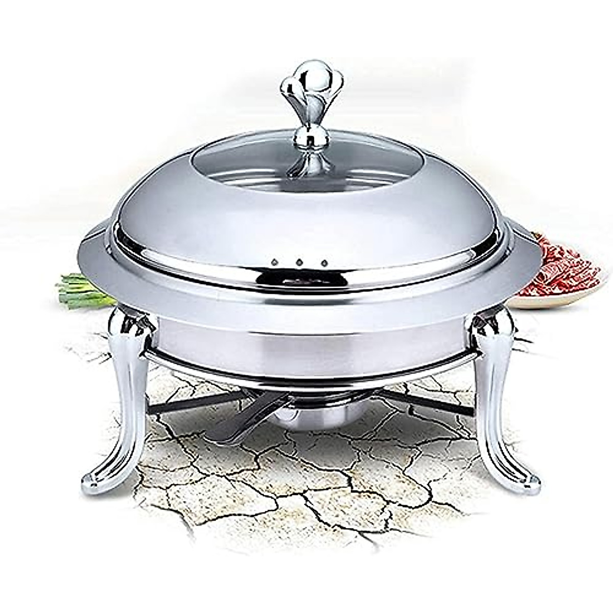 Chafing Dishes Chafing Dish Buffet Set, Food Warmers Server Warming Tray Round Rectangular Chafers, Stainless Steel Square Chafer, Round Food Warmer Chafing For Catering Warmer Chafer Set, Energy Effi
