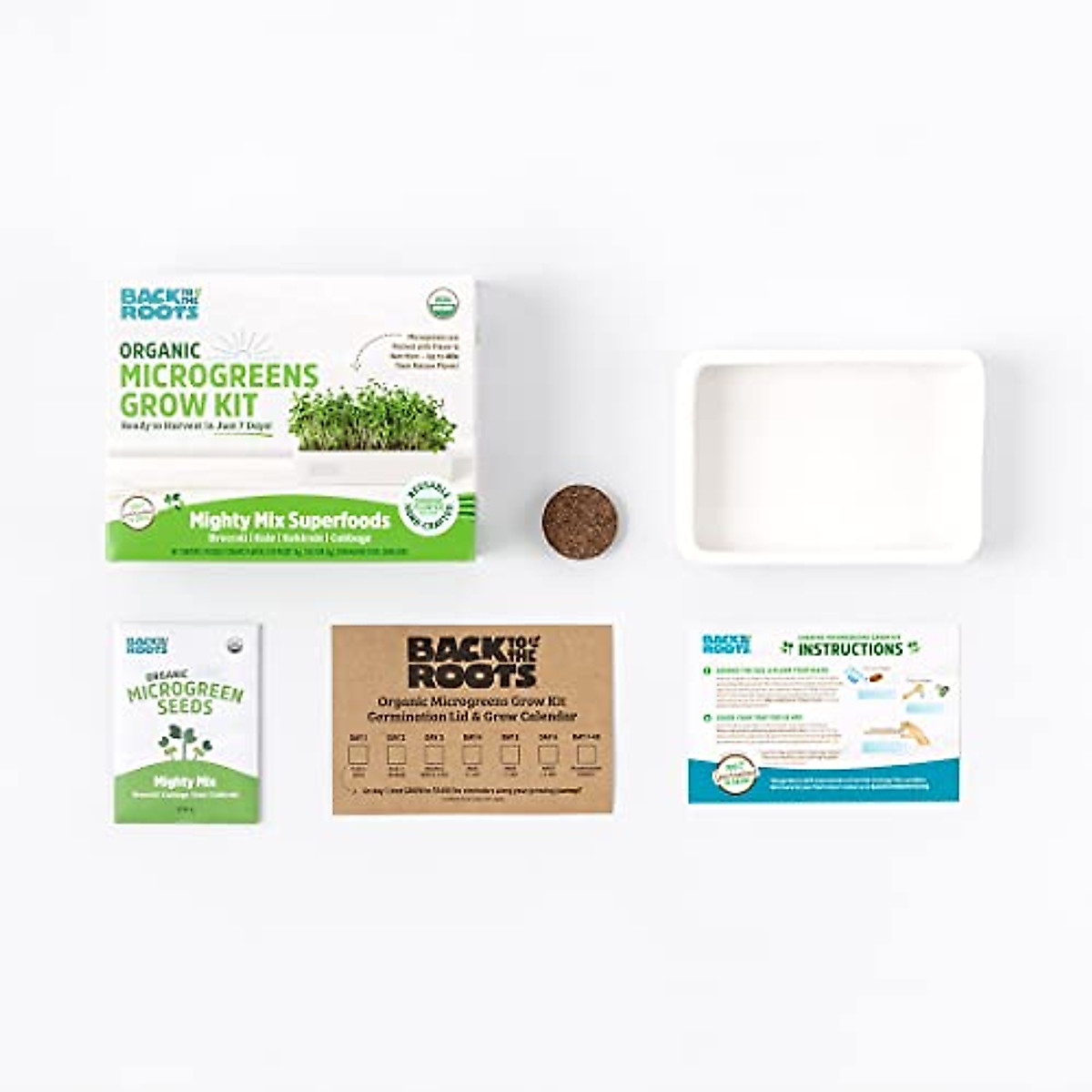 Back to the Roots 43002 Organic Microgreens Grow Kit with Ceramic Planter