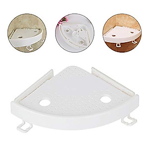 Cabilock Wall Mounted Shelves Corner Shower Caddy Bathroom Shelf Adhesive Plastic Bathroom Storage Organizer Kitchen Racks Shower Shelf Toilet Shampoo Dorm Corner Shelf