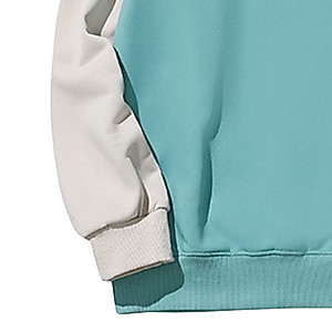 Maiyifu-GJ Men's Color Block Casual Hoodie Pullover Hip Hop Patchwork Hooded Sweatshirt Casual Long Sleeve Hoodies Outwear (Green,Small)