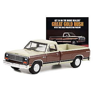 Greenlight 39110-D Vintage Ad Cars Series 8 - 1982 Dodge Ram D-150 Prospector “Get in On The Dodge Dealers’ Great Gold Rush” 1/64 Scale Diecast