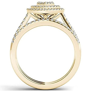 SuanlaTDS 2 Pcs Heart Diamond Engagement Ring Wedding Band for Women Her,Promise Ring Eternity Bands Ring for Anniversary Valentine's Day Birthday Jewelry Gift