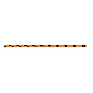 Orange & Black Polka Dot Halloween Paper Straws, 10ct