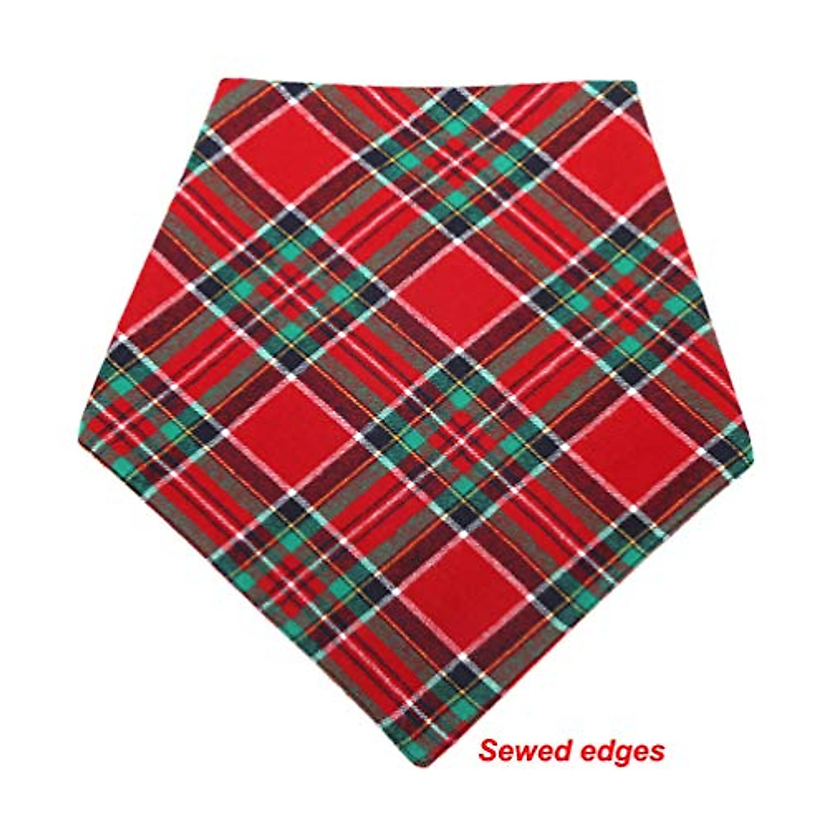1/2 Pack Christmas Pet Dog Bandanas Triangle Bibs Scarf,Double-Cotton Plaid Printing Kerchief Set for Small Medium Size Dogs (2 Pack Single-Cotton Size S, Style 1)