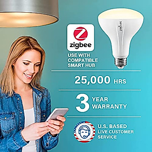 Sengled Zigbee Smart Bulb, Works with SmartThings and Echo with Built-in Hub, Voice Control with Alexa and Google Home, Hub Required, BR30 Dimmable Flood Light Bulb, Soft White 2700K, 6 Pack