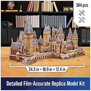 4D Build, Harry Potter Deluxe Hogwarts Castle with Astronomy Tower & Great Hall Over 2ft. Wide Model Kit 384 Pcs | 3D Puzzles for Adults & Teens 12+
