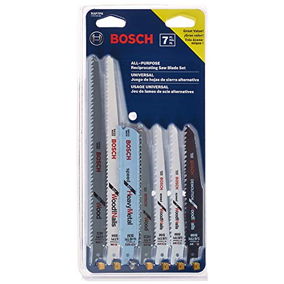 BOSCH RAP7PK 7-Piece Reciprocating Saw Blade Set