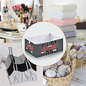 QUGRL Play Hard Game Storage Bins Organizer Broken Joystick Console Foldable Clothes Storage Basket Box for Shelves Closet Cabinet Office Dorm Bedroom 15.75 x 10.63 x 6.96 in