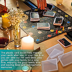 Playing Card Box Trading Card Case Card Storage Organizer 3.8 x 2.7 x 0.8 Inch Clear Card Case Empty Plastic Storage Box for Gaming Cards(10)