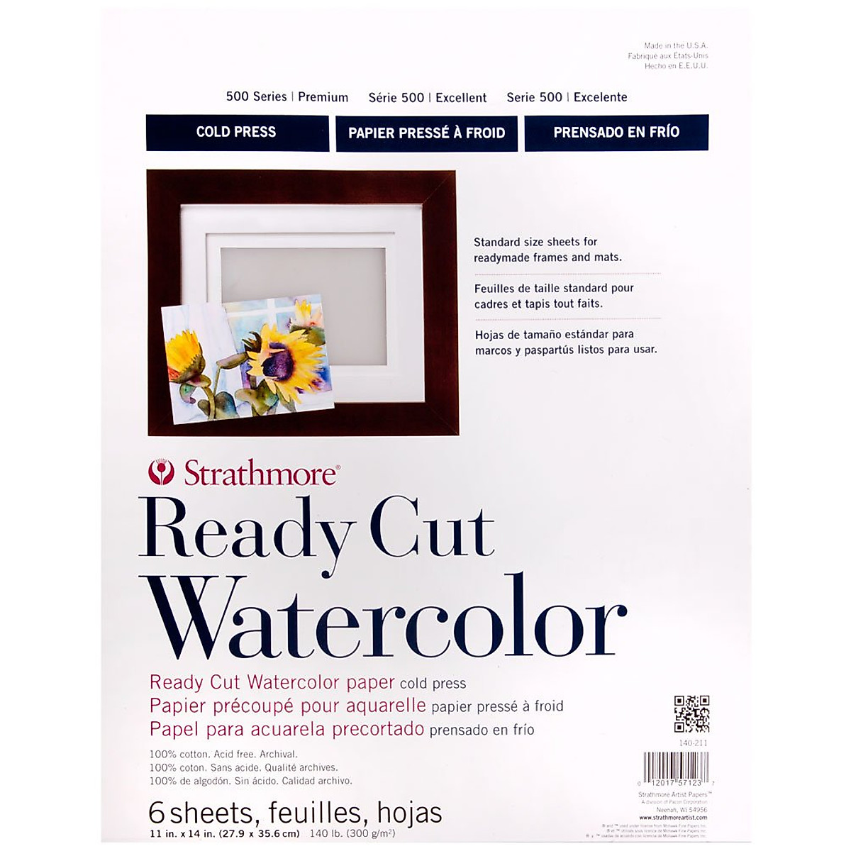 Strathmore Ready Cut W/C Sheet 11x14 in 140lb Cp White