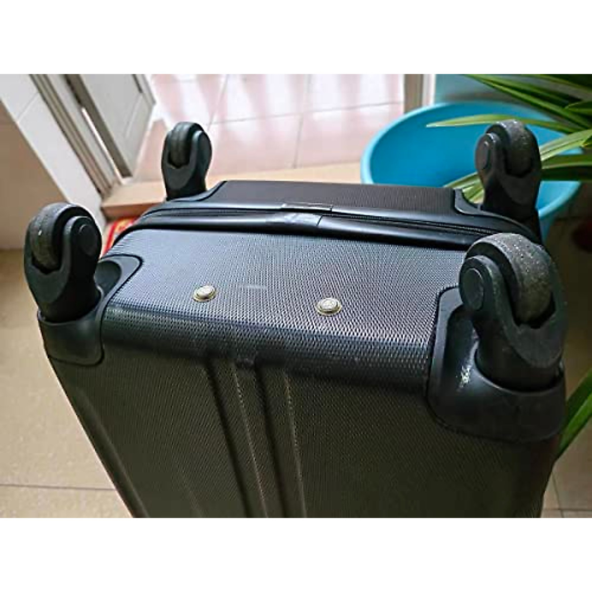 Zerone Luggage Wheel, A Pair Black Suitcase Mute Single Row Wheel Universal Luggage Replacement Outdoor Supplies