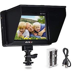 7 inch 4K HDMI Field Monitor Kit, VILTROX DC-70 II on Camera Monitor with HDMI Output, Peaking Focus Assist Video Monitor with Sunshade Hood/Battery