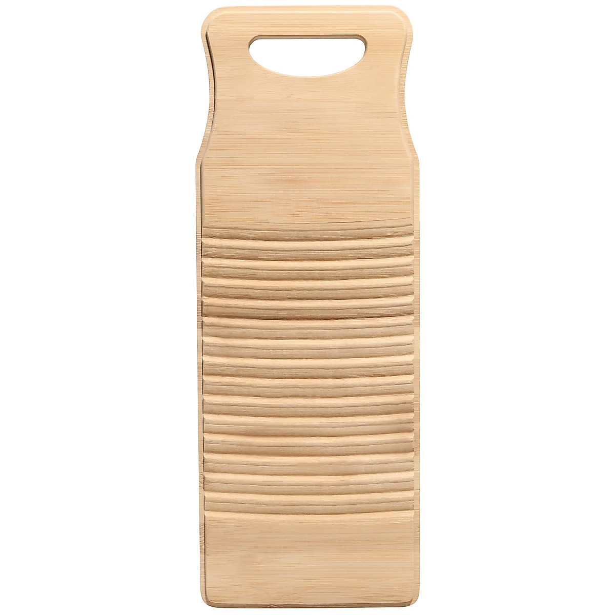 PINGEUI 2 Pack Bamboo Washboard, Anti-slip Wood Washing Clothes Washboard, Washboard for Laundry, Included 2 Pair Rubber Gloves and 2 Soap Net