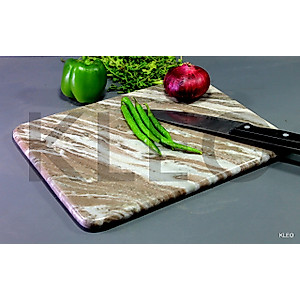 KLEO Marble Chopping Board Cutting Board Cheese Board Cheese Platter Kitchen Appliance Wine Serve-Ware Birthday Anniversary Corporate Gift (9" x 12" - Beige)