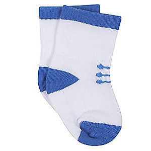 Gerber Unisex Baby Boys 8-Pair Wiggle-Proof Sock, Laces/White, 0-6 Months