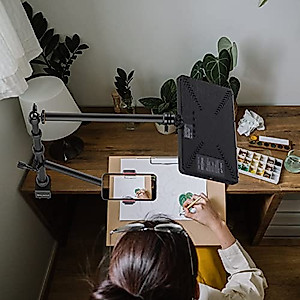 JUSMO Auxiliary Holding Arm with 360° Ballhead for Small Camera/Gopro/Light/Webcam and More, Suitable for 20mm-30mm Rod Pole (LS02A)