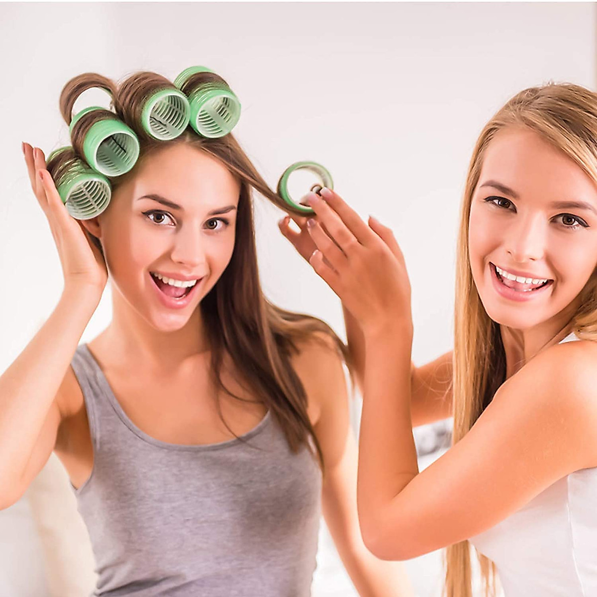 Jumbo Hair Rollers, 36 Packs Large Rollers For Hair, Self Grip Salon Hairdressing Curlers, Hair Curlers Sets, DIY Curly Hairstyle, Colors May Vary, (12xJumbo+12xLarge+12xSmall)