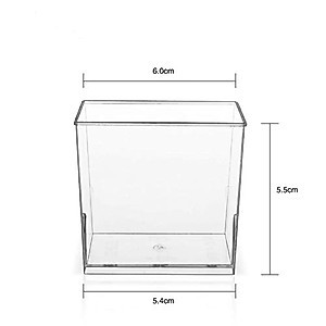 Healthcom 60 Packs 5 Oz Square Clear Plastic Ice Cream Dessert Bowls Tumbler Cups Tasting Sample Cups Appetizer Cups Disposable Plastic Dessert Cups Holder Salad Serving Bowls for Event Party Wedding