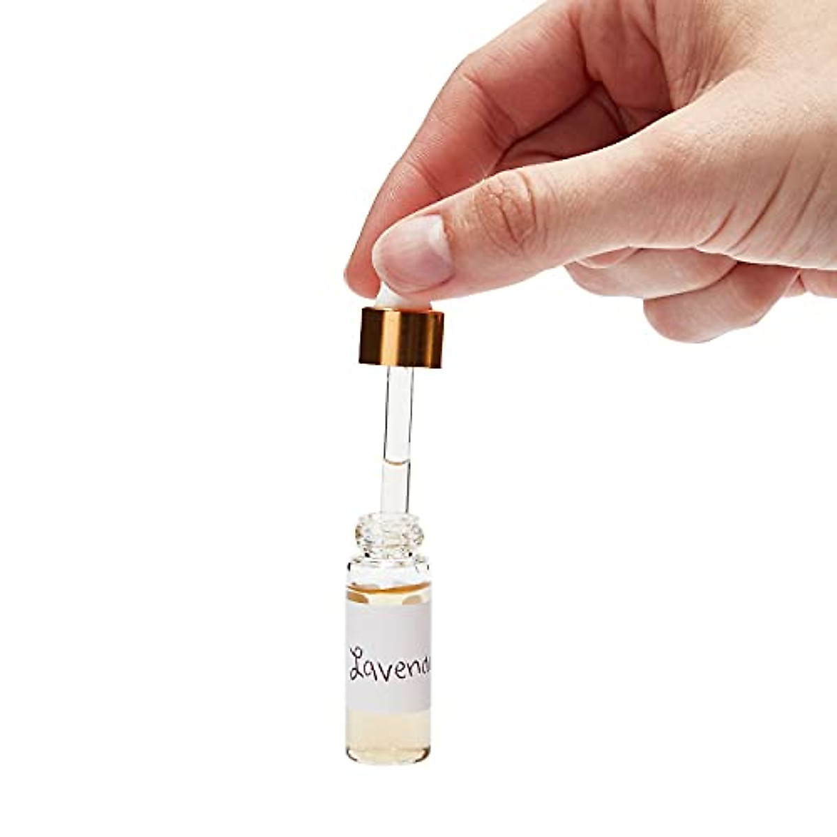 0.17 oz Clear Glass Dropper Bottles, Pipettes, Labels, Funnels (Gold, 95 Pieces)