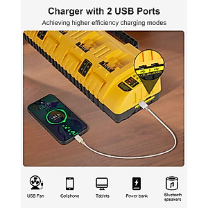 TeenPower DCB104 Replacement for Dewalt 12/20V Max Battery Charger Station