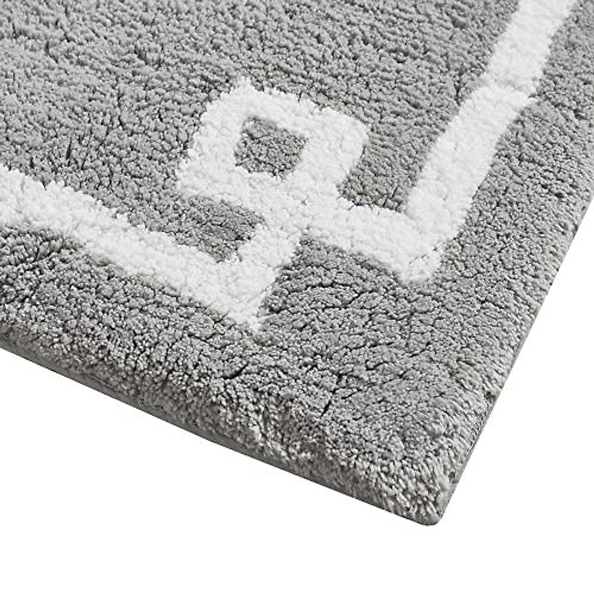 Madison Park Evan Cotton Tufted Washable Bath Mat , Luxury Solid Bathroom Rugs , 20" x 30" , Grey