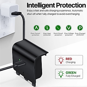TNP Controller Battery Pack for Xbox One Controller Rechargeable Battery Cover (2 Pack) Xbox One X/S Xbox 1 Play and Charge Kit for Xbox One Wireless Controller Black with Charger Cable