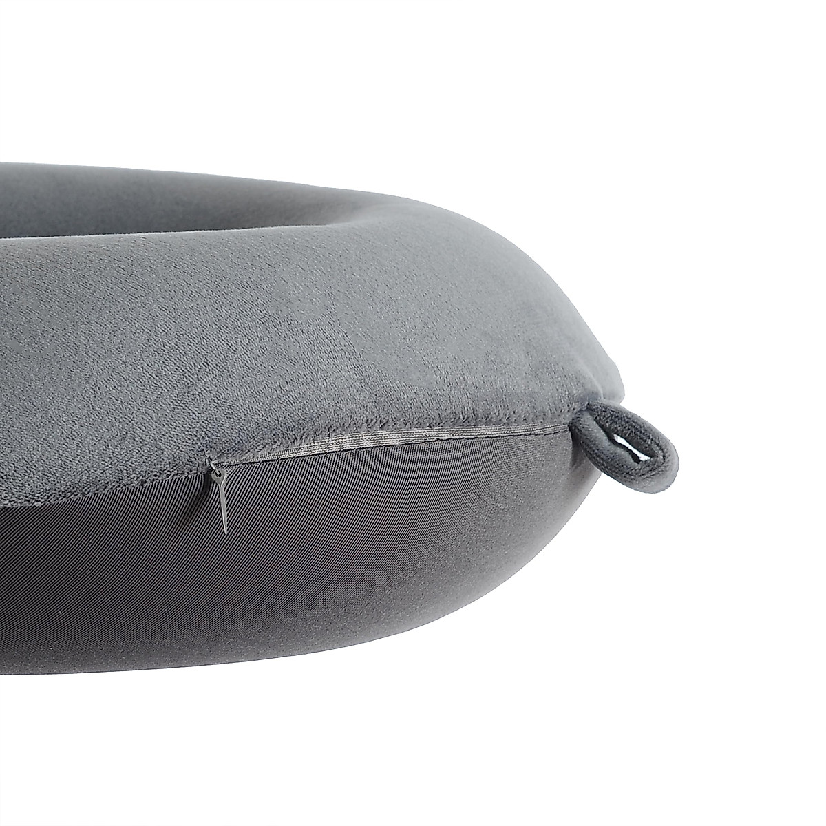 Makimoo Travel Neck Pillow, Top Memory Foam Pillow for Head Support, Ideal for Airplanes, Cars, and Home Recliners, Adjustable and Soft (Grey)
