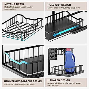 YIWANFW Under Sink Organizer and Storage, Corner Shelf Bathroom Counter Organizer, 2 Pack
