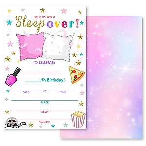 Grace Yonks - Pack of 20 Birthday Party Invitations with Envelopes, Multicolor, 4x6 inches