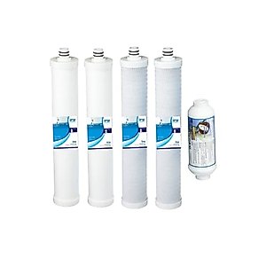 IPW Industries Inc. Compatible AC-30 Reverse Osmosis System Annual Filter Replacement Cartridges - 2x Sediment/2xCarbon Block/1xInline