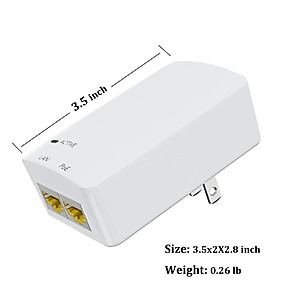 PROCET Gigabit PoE Injector Wall Outlet Mount, 48V 15W IEEE802.3af Active PoE Power Injector, 328FT Long Range Transmit for IP Camera, Wireless AP, IP Phones