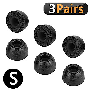 Geekria 3 Pairs Comfort Memory Foam True Wireless Earbuds Ear Tips Compatible with 4.5-6.3mm in-Ear Earphones Nozzle Blocking Noise Foam Tips/Earbud Ear Tips/Tips Eartips (S Size/Short)