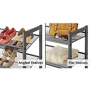 Whitmor Steel Mesh 3-Tier Shoe Rack, Gunmetal Gray