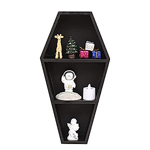 U/D Coffin Shelf Coffin Bookshelf Gothic Room Decor Floating Shelves Witchy Gifts for Halloween,Grunge Room Decor,Skull Wall Decor