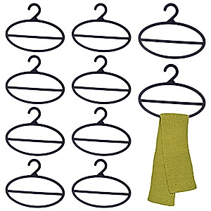 AHANDMAKER 10 Packs Black Scarf Hanger, Scarf Holder Organizer Space Saving Plastic Scarf Hanger, for Shop Home Scarves Headscarves Sorting Storaging