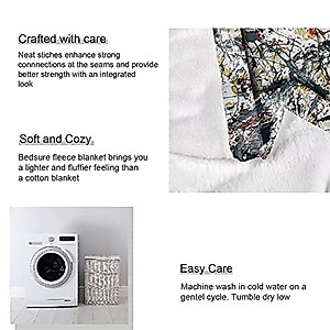 HommomH 60" x 80" Blanket Comfort Warmth Soft Cozy Air Conditioning Easy Care Machine Wash Jackson Pollock