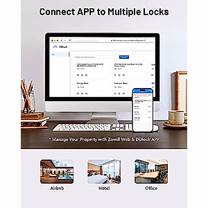 Smart Deadbolt Lock, Zowill Fingerprint Door Lock, 7-in-1 Smart Door Lock for Front Door, Keyless Entry Door Lock, Electronic Touchscreen Keypad, Door Lock with Ekey Sharing, APP Control, Auto Lock