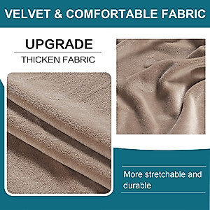 Turquoize 2 Pack Bar Stool Covers Round Stool Covers with Elastic Bands Bar Stool Seat Covers Slipcover Washable Stool Cushion Covers Feature Stretch Thick Bouncy Fabric, Dia 16"-18", X-Large, Taupe