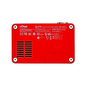 Vivitek Qumi Q5 500 Lumen WXGA HD 720p HDMI 3D-Ready Pocket DLP Projector with 4GB Memory (Red)