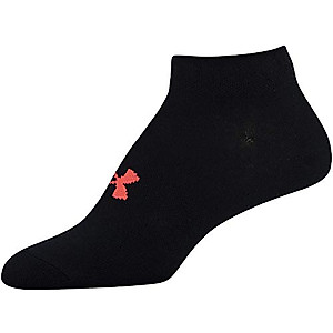 Under Armour Women's Essential Lightweight Low Cut Socks, 6-Pairs , Black , Medium