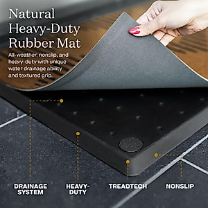 RUGGABLE Washable Front Entryway 2x3 Welcome Door Mat, Mabelle Black, Premium Doormat for Indoor Outdoor Entry with Gripper Non Slip Pad