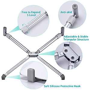 Portable Laptop Stand, JUBOR Adjustable Laptop Stand for MacBook Pro, Aluminum Desk Foldable Compact Universal Computer Cooling Stand for 12 13 15 17 inch