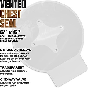 Tacticon Occlusive Vented Chest Seal | Combat Veteran Owned Company | First Aid Kit Trauma Dressing Emergency | IFAK Supplies (2-Pack)