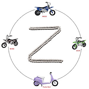 KAMIER 25H Drive Chain 126 Link for Razor MX350 MX400 ZR350 SX350 McGrath Dirt Rocket Bike Kids Electric Pocket Mod Mini Euro Bella Vapor Sweet Pea Scooter Motovox MBxXSe MotoTec MT-MB Mini Bike Parts