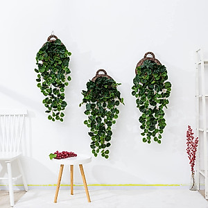 TINGHONG Artificial Hanging Plant 3.2 Ft Fake Vine Begonia Leaf Plant for Wall Home Room Garden Wedding Decoration