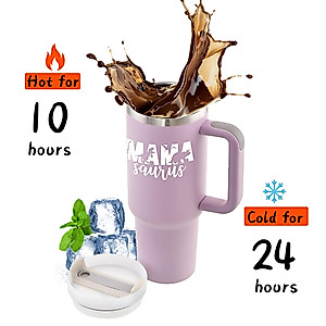 CHONG SHENG Mamasaurus 40OZ Coffe Mug - Gifts for Mama Birthday, Christmas, Mother’s Day Gifts for Mom from Kids, Mamasaurus Tumbler