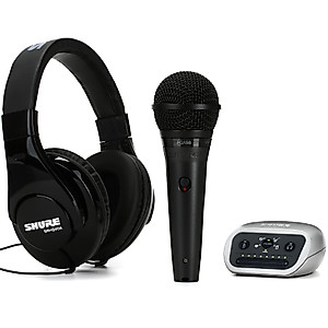 Shure Digital Recording Kit with PGA58 Microphone, SRH240A Headphones and MVi Audio Interface, Black, Silver (P58-CN-240-MVI)