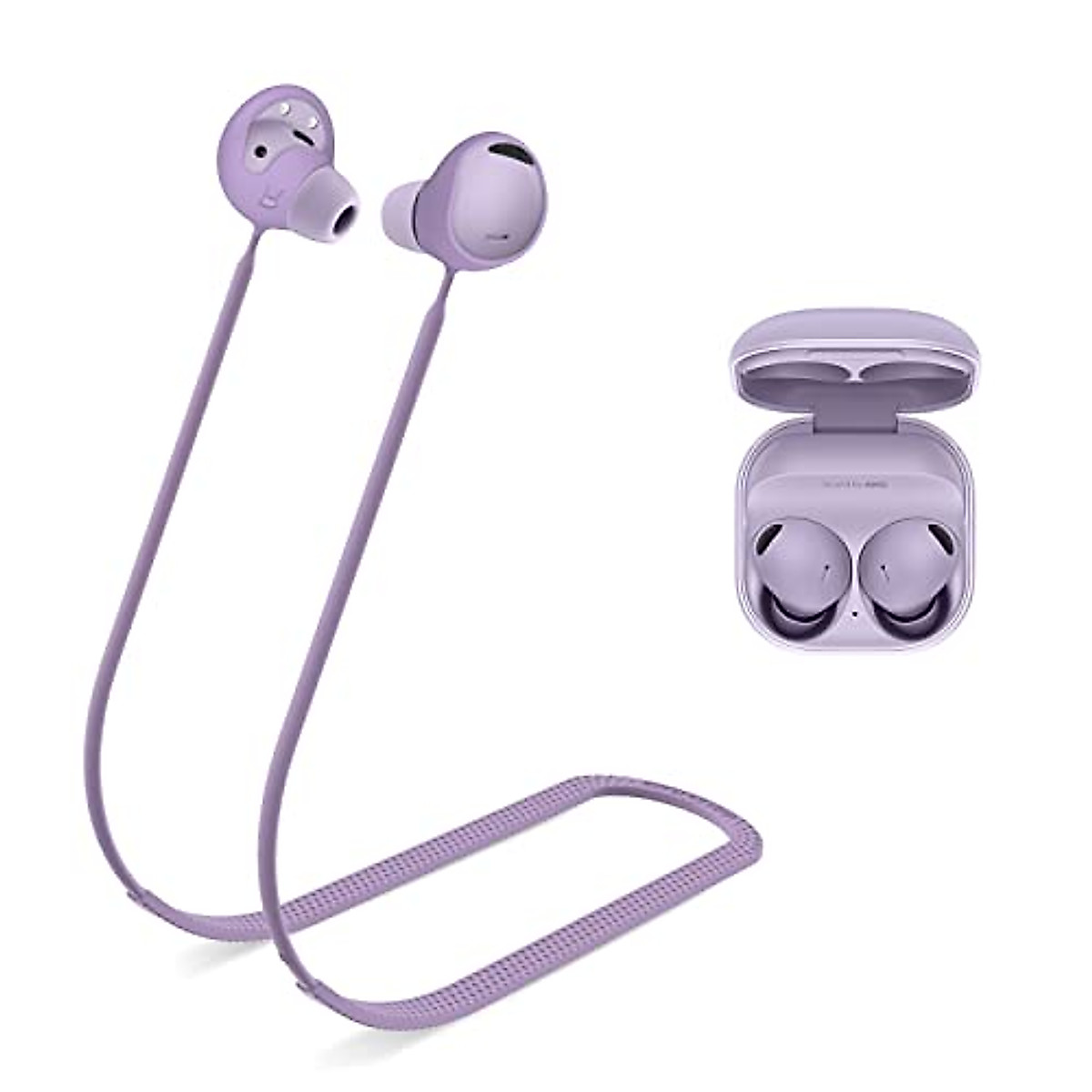 WOFRO Anti-Lost Strap for Galaxy Buds 2 Pro (2022), Sports Soft Silicone Lanyard Accessories Compatible with Samsung Galaxy Buds Pro 2 True Wireless Bluetooth Earbuds Neck Rope (bora purple)