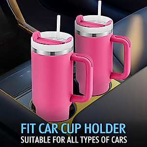 LorinShine 40 OZ Stainless Steel Tumbler with Lid and Straw, Insulated Cup with Handle, Leak Proof Tumbler, Large Water Iced Tea Coffee Bottle for Gift/Travel/Sport/Home